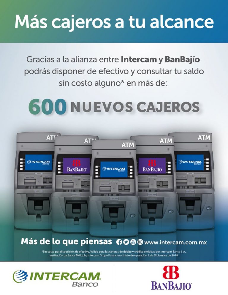 Alianza de cajeros automáticos Intercam Banco BanBajio